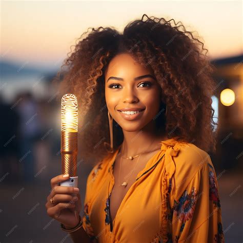 Premium Ai Image Photo Of African Model Holding A Highlighter Stick