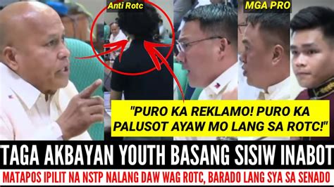 TAGA AKBAYAN YOUTH NAGMUKHANG BASANG SISIW SA SENADO MATAPOS BARAHIN NG MGA PRO ROTC UMUWING