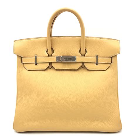 【楽天市場】エルメス Hermes オータクロア32 D刻印 イエロー系 シルバー金具 トリヨン レディース ハンドバッグ 極美品 【中古