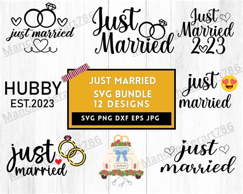 Just Married Svg Wedding Svg Marriage Svg Married Svg Wedding Sign