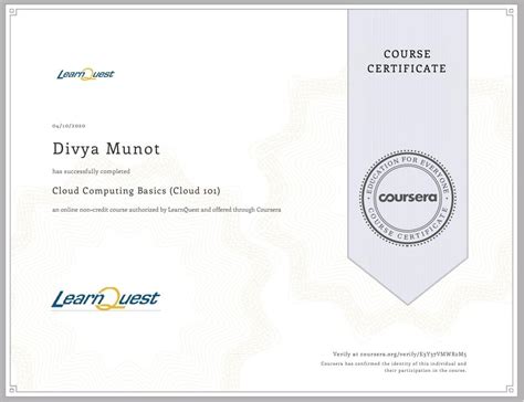 Divya Munot On Linkedin Cloud Cloudcomputing Coursera Learnquest