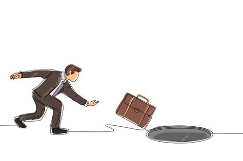 Premium Vector Single Continuous Line Drawing Businessman Throws