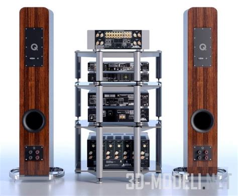 3D модель – Стеллаж с акустикой Hi-fi kit NAD and Q acoustics