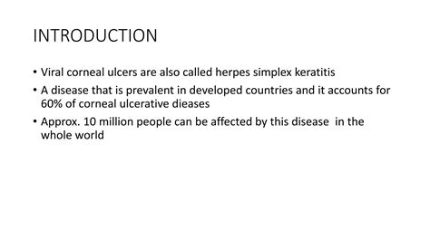Viral Corneal Uclers Pptx Introduction Etiology Risk Factors Clinical Features Diagnosis