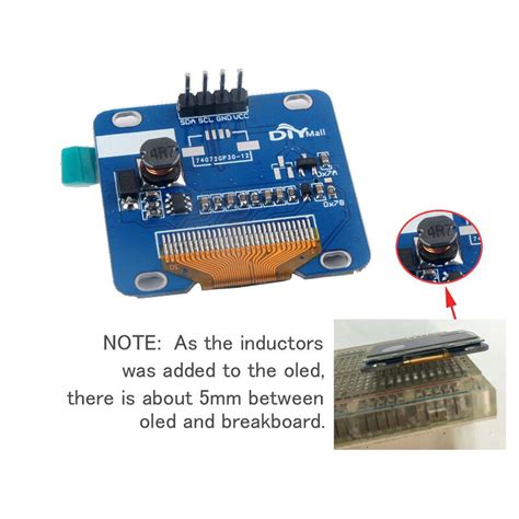 Oled 디스플레이 모듈 I2c 직렬 128x64 Lcd Led 스크린 Iic 통신 Sh1106 화이트 블루 Arduino