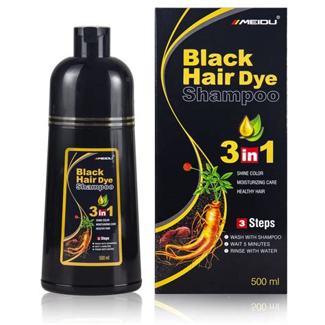 Meidu Hair Dye Shampoo Black Color Shampoo Herbal Gray Hair Coverage