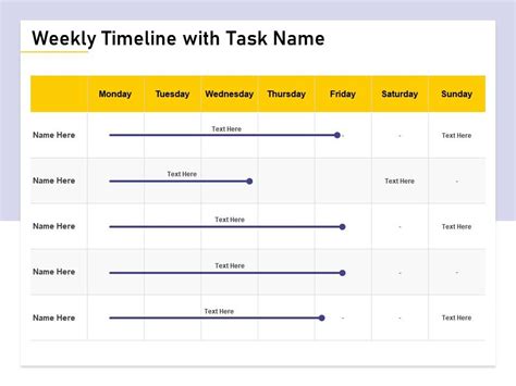 Weekly Timeline With Task Name M Ppt Powerpoint Presentation Ideas Slide Presentation