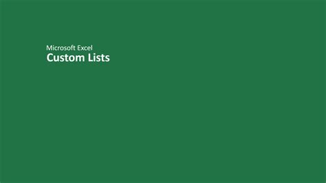 Excel Custom Lists Excel Saveti