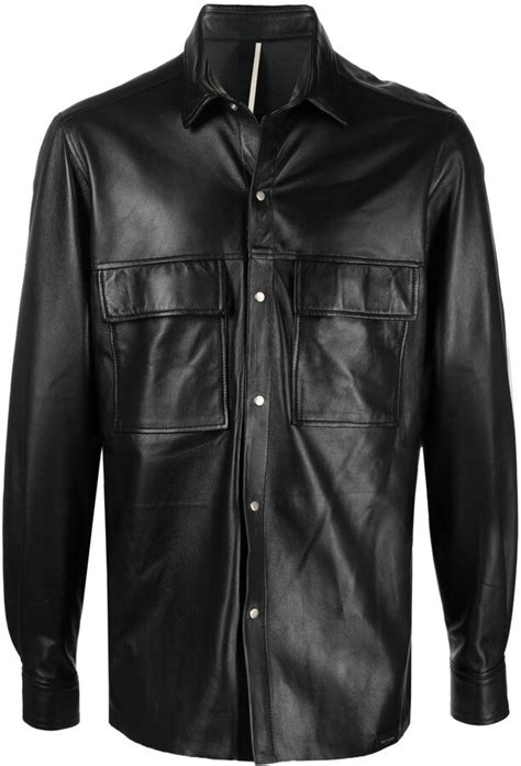 Low Brand Button Up Leather Jacket ShopStyle