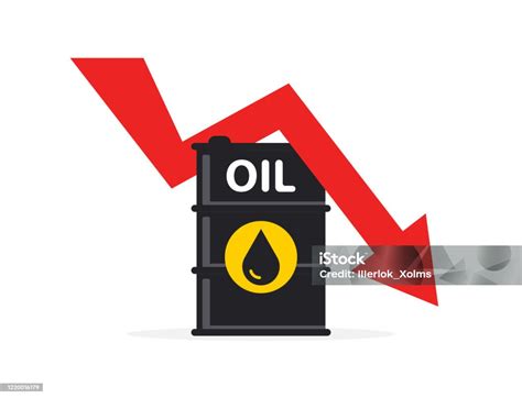 유가는 마이너스 오일 배럴 가격 유가 하락 화살표 개념 위기 벡터 그림입니다 Stock Market Crash에 대한 스톡 벡터 아트 및 기타 이미지 Stock
