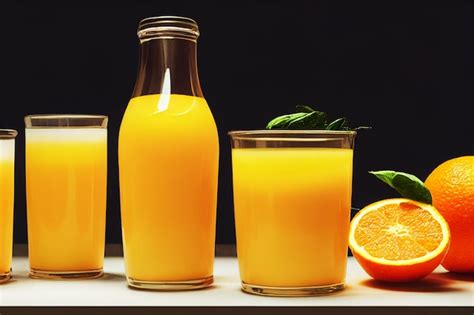 Premium Photo A Glasses Of Orange Juice