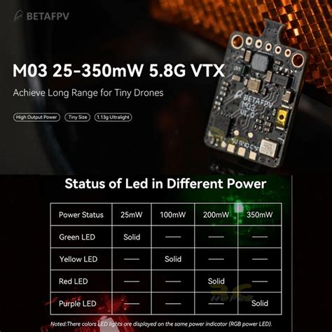 betafpv m03 5 8g 25mw 350mw switchable vtx for fpv racing drone