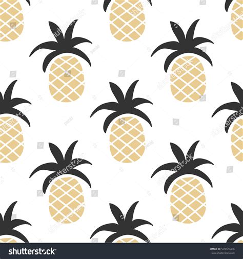 Vector Pineapple Seamless Pattern Ethnic Modern Stock Vector Royalty