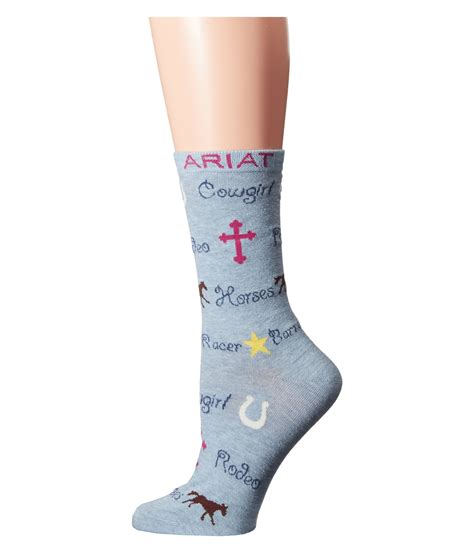 Ariat Cowgirl Crew Socks Gray Free Shipping Both Ways