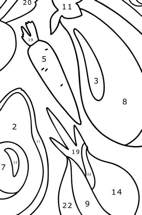 Раскраска Набор овощей для малышей Онлайн и Распечатать