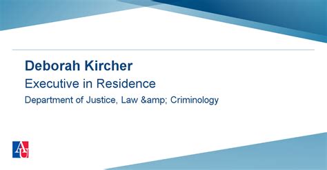 Profile Deborah Kircher School Of Public Affairs American University Washington Dc