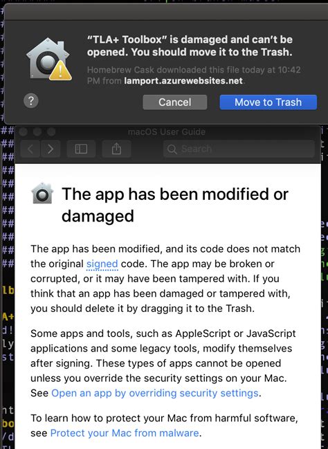 Invalid Code Signature On Macos Installation Of Tla Plus Toolbox
