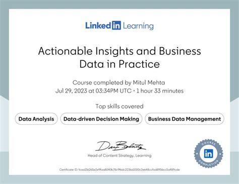 Mitul Mehta On Linkedin Certificate Of Completion