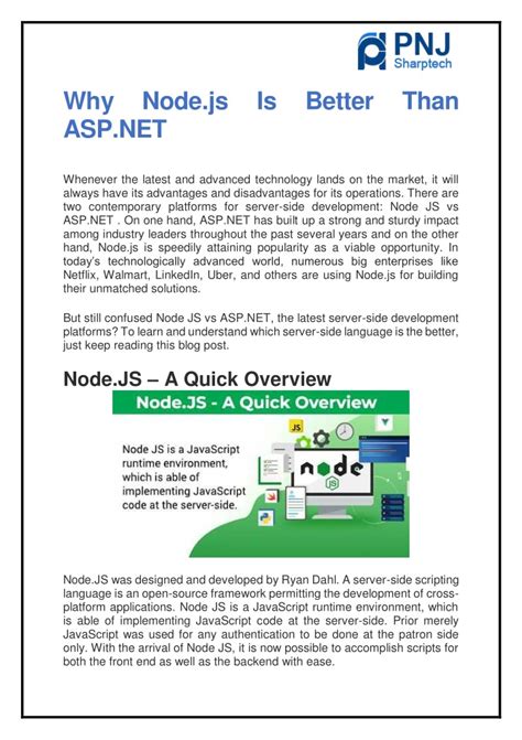 Ppt Why Nodejs Is Better Than Aspnet Powerpoint Presentation Free Download Id10593768