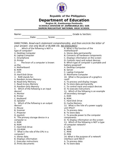 Css Exam Pdf Computer Hardware Computer Data Storage
