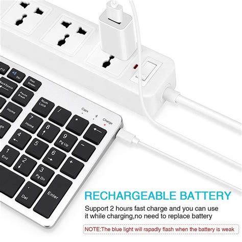 Bluetooth Keyboard Rechargeable Portable Bt Wirele Vicedeal