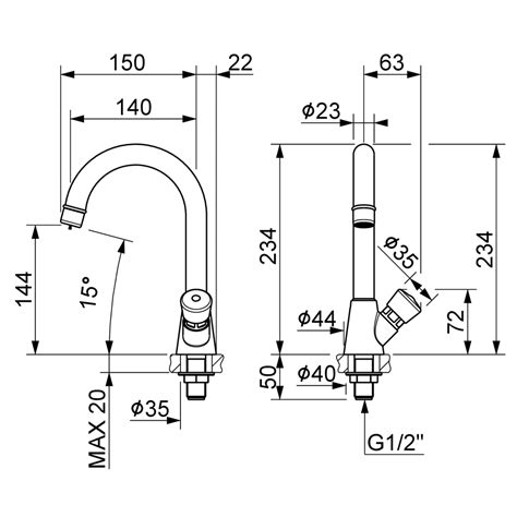 Robinet temporisé de lavabo à bec fixe cais