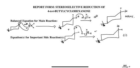 Solved H Report Form Stereoselective Reduction Of