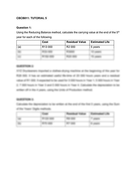 Solution Tutorial 5 Studypool