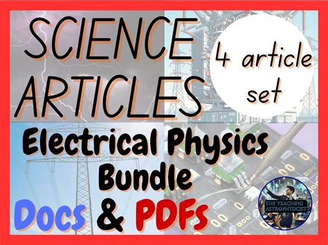 Electrical Physics Bundle 4 Articles Set Physics Science Articles