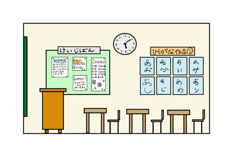 商用フリーイラスト【教室】 にほんご教師ピック