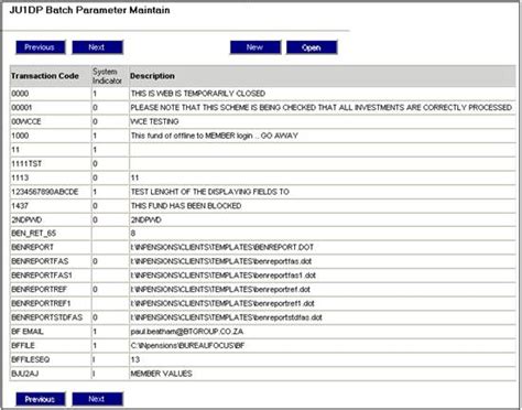 Parameters Setup