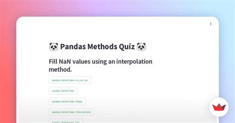 I Created A Pandas Method Quiz Game Rdfpandas