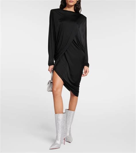 Astrilarge Strass Suede Ankle Boots In Silver Christian Louboutin