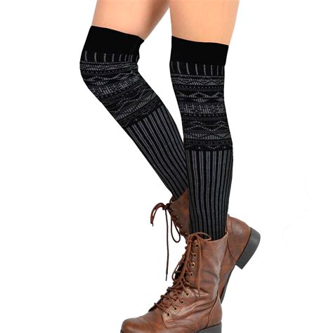 Teehee Womens Extra Long Fashion Thigh High Socks Over The Knee High Boot Socks