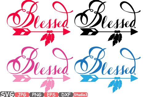 Blessed Monogram Silhouette Svg Cutting Files Digital Clip Art Graphic