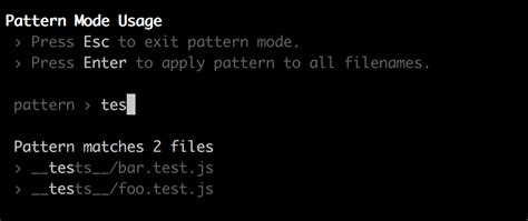 filter by pattern watch mode no longer displays as you type feedback