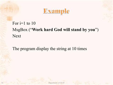 Looping Statement In