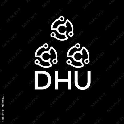 Dhu Letter Logo Dhu Best Black Background Vector Image Dhu Monogram