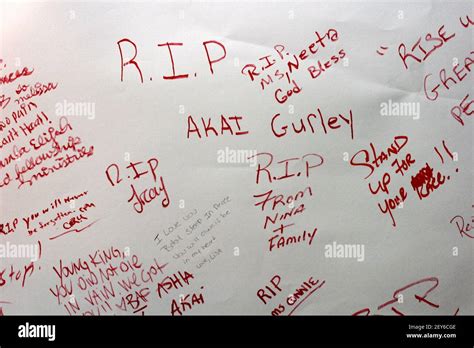 People Commemorate Akai Gurley At The Louis Pink Houses In Brooklyn Ny