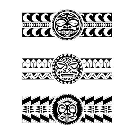 Premium Vector Polynesian Armband Tattoo Stencil Set Pattern Samoan