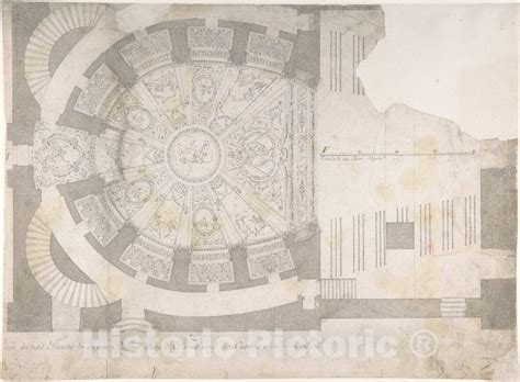 Art Print Luigi Vanvitelli Projection Of Ceiling Over Plan Of The
