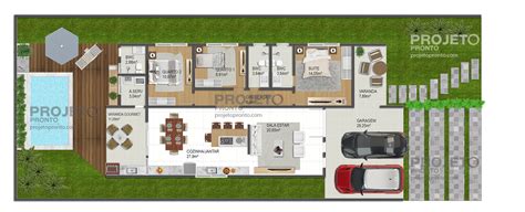 Planta De Casa Térrea 3 Quartos E Varanda Gourmet Cód 104 550