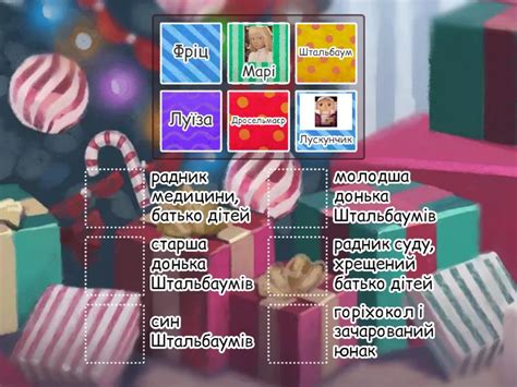 Гофман Лускунчик і Мишачий король персонажі 1 Відповідники