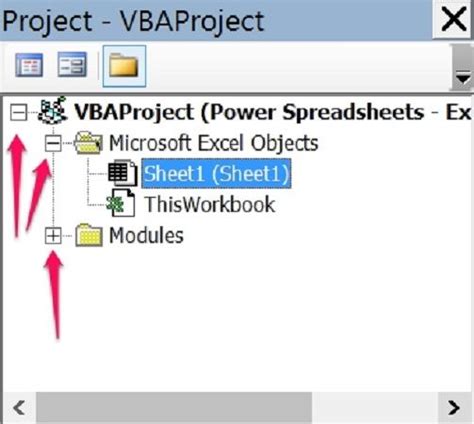 How To Expand Or Collapse Sections Of Project Window In Vbe Excel