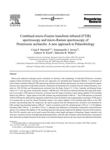 Combined Micro Fourier Transform Infrared Ftir Spectroscopy And