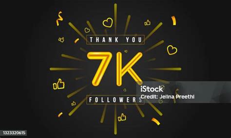 7k 추종자 디자인 감사합니다 7000명 또는 7 000명의 팔로워를 축하합니다 벡터 그림입니다 모금에 대한 스톡 벡터 아트 및