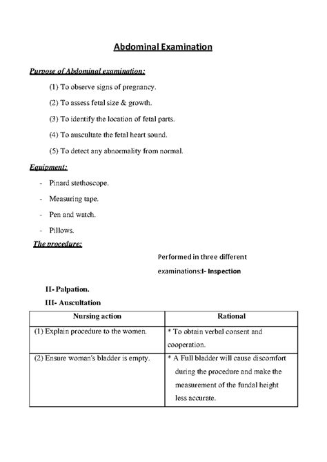 Abdominal Examination Abdominalexamination Purpose Of Abdominal
