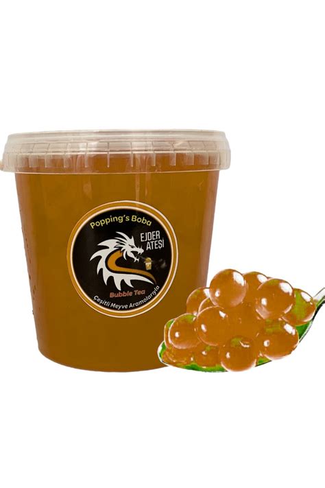Ejder Ateşi Karamel Aromalı Bubble Tea İncileri 1000 Gr Popping Boba Bubble Tea Tapyoka