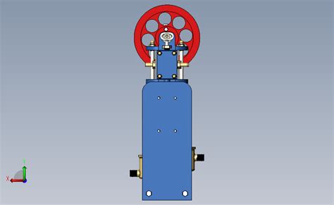 单缸立式蒸汽机solidworks 2016模型图纸下载 懒石网