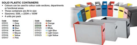 Tidy Files SOLID PLASTIC CONTAINER EACH Park Avenue Stationers